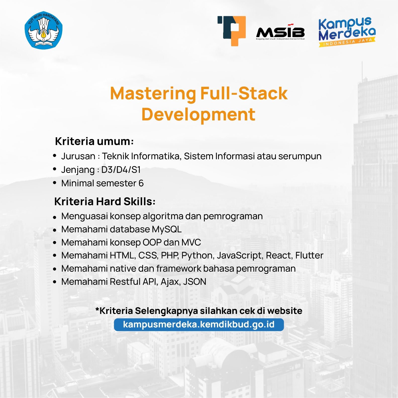 TELAH DIBUKA PENDAFTARAN SIB KAMPUS MERDEKA BATCH 6 Jurusan Teknik ... TELAH DIBUKA PENDAFTARAN SIB KAMPUS MERDEKA BATCH 6 Jurusan Teknik ...